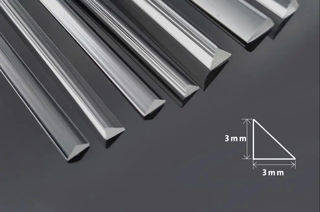 Transparent-Triangle-Acrylic-Rods-Plexiglass-PMMA-Lucite-Bar-For ...