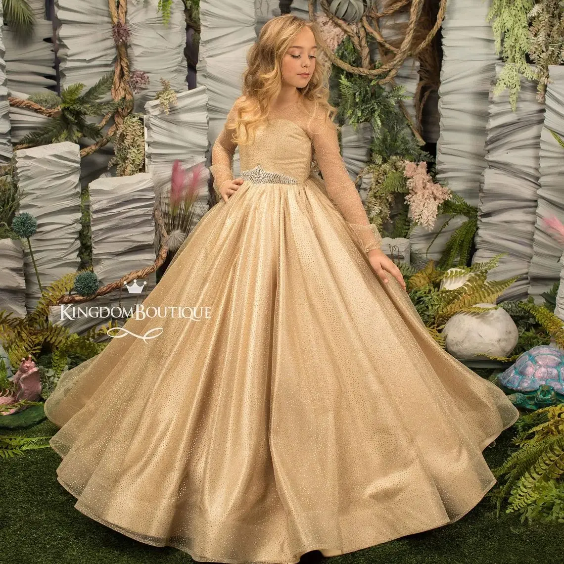 Sparkly-Gold-Flower-Girl-Dresses-For-Wedding-Kids-Party-Girls-Pageant ...