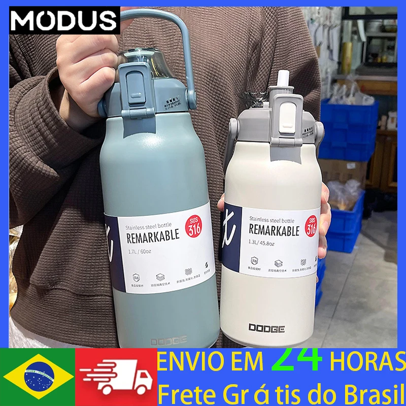 Tumbler Garrafa Thermo Grande Capacidade Com Palha Garrafa De Água ...