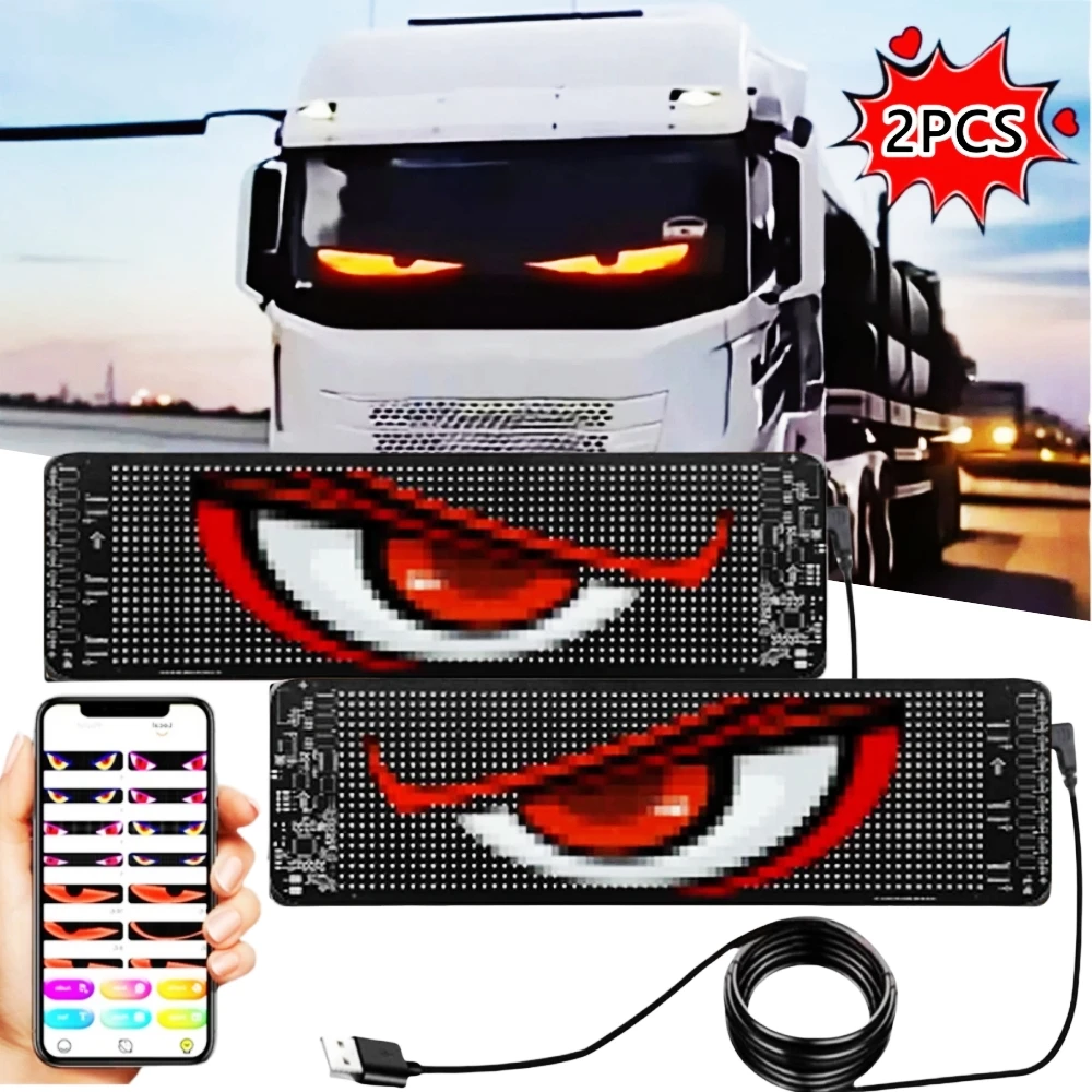 2-uds-parabrisas-ojos-del-diablo-Bliking-ojos-LED-parpadeantes-aplicaci ...