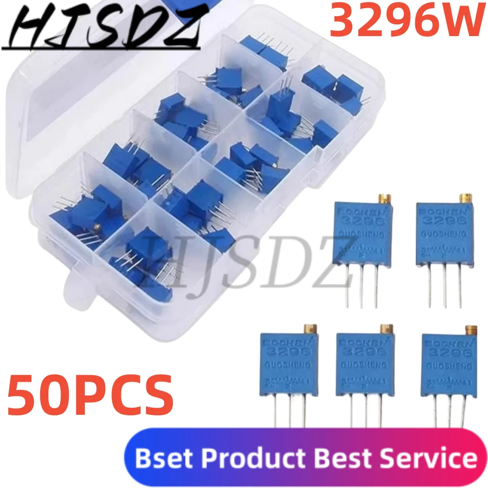 50PCS 3296W Multiturn Trimmer Potentiometer Kit High Precision 3296 ...