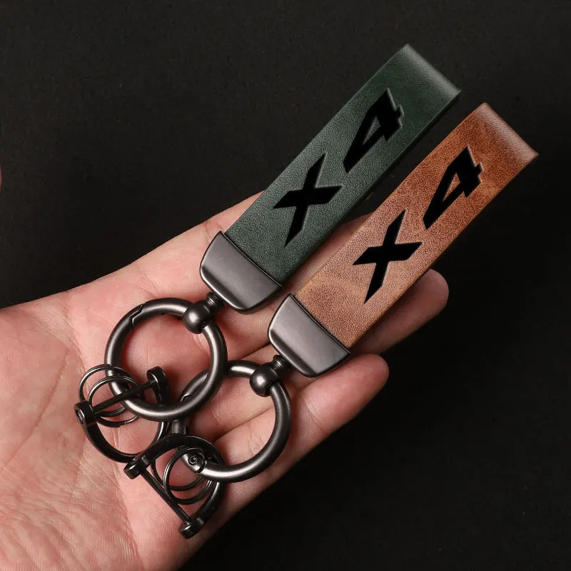 Luxury Genuine Leather Keychain Car Key Ring Holder Jewelry Custom Gift ...