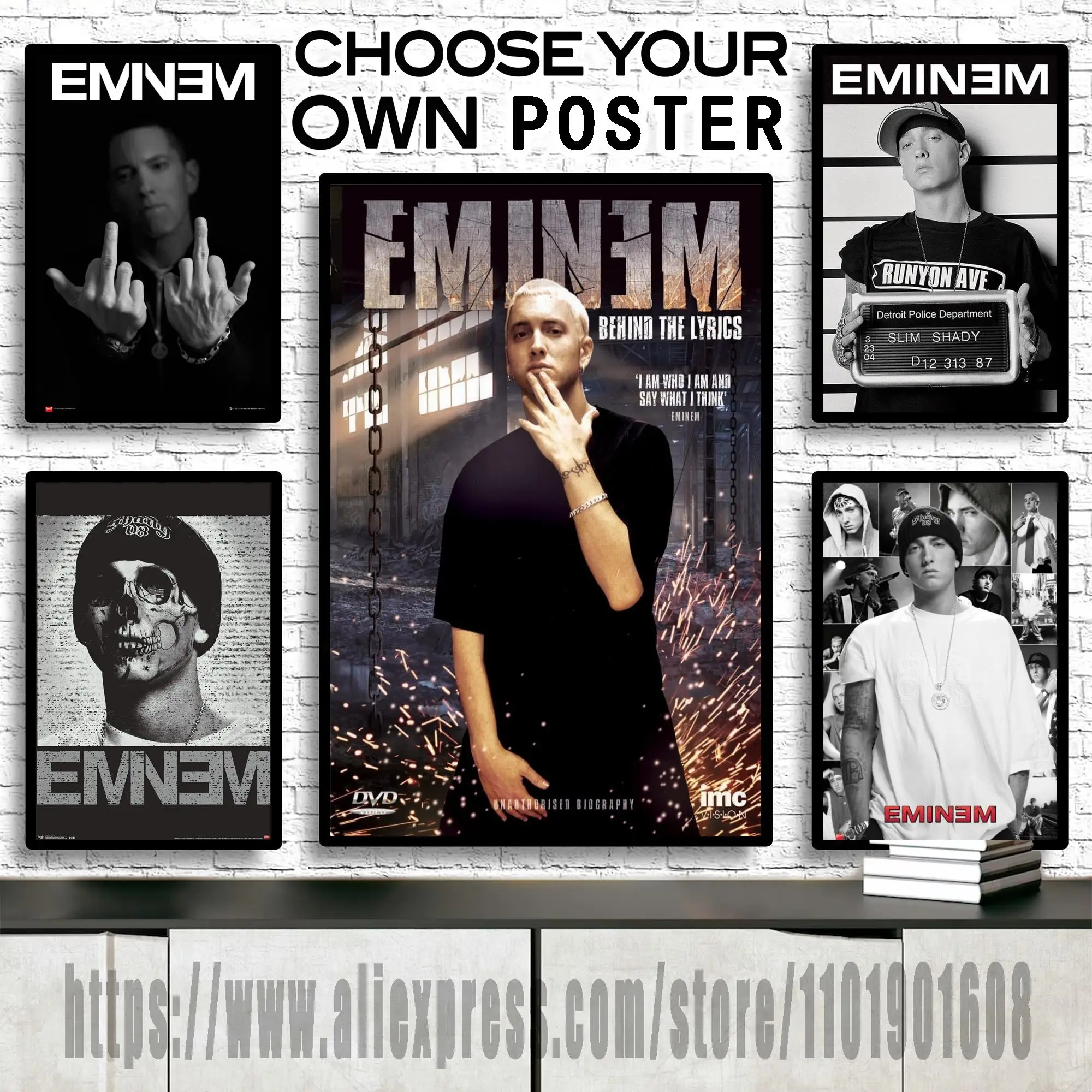 Eminem-cl-sico-Mugshot-Singer-Canvas-Art-and-Wall-Art-Poster-Picture ...