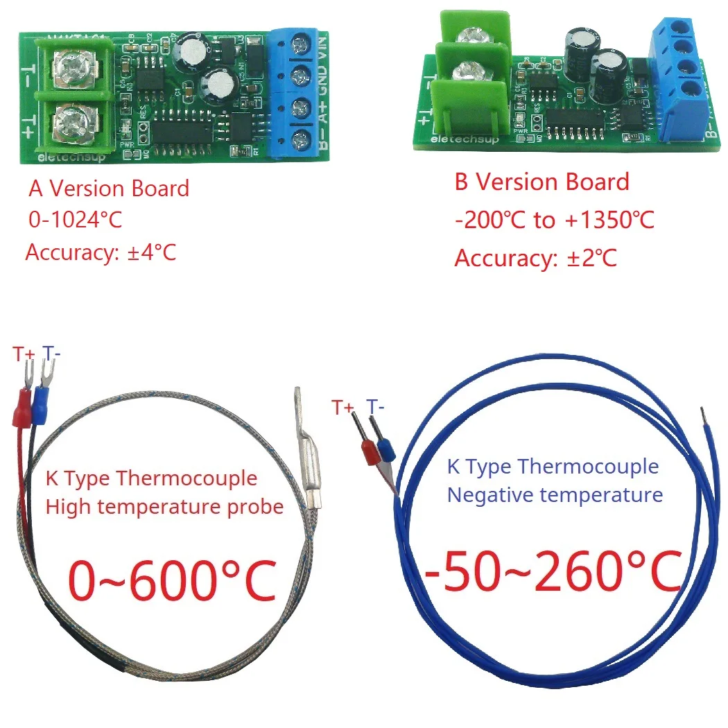 Modbus-200-1350C-Rtu-K-Type-to-RS485-Thermocouple-to-Digital-Converter ...