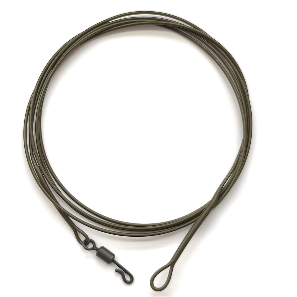 2Pcs-100cm-40LB-Carp-Fishing-Accessories-Fluorocarbon-Line-Quick-Swivel ...