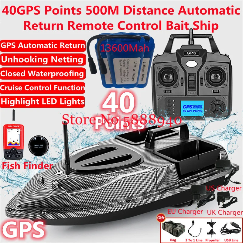 Profession-GPS-Beidou-Position-40GPS-Point-Remote-Control-Bait-Boat ...