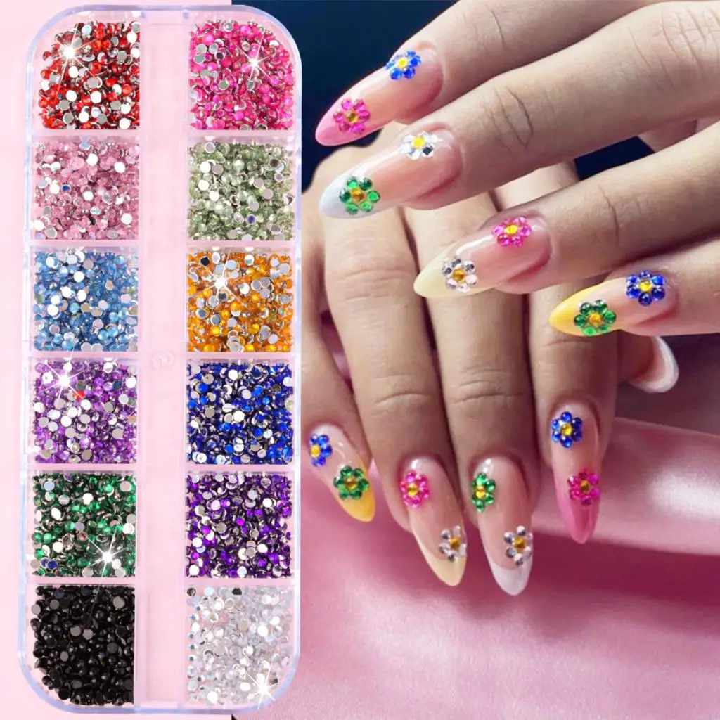 12Grids-Colorful-Mixed-Glitter-Nail-Rhinestones-Sparkly-2mm-Mini ...