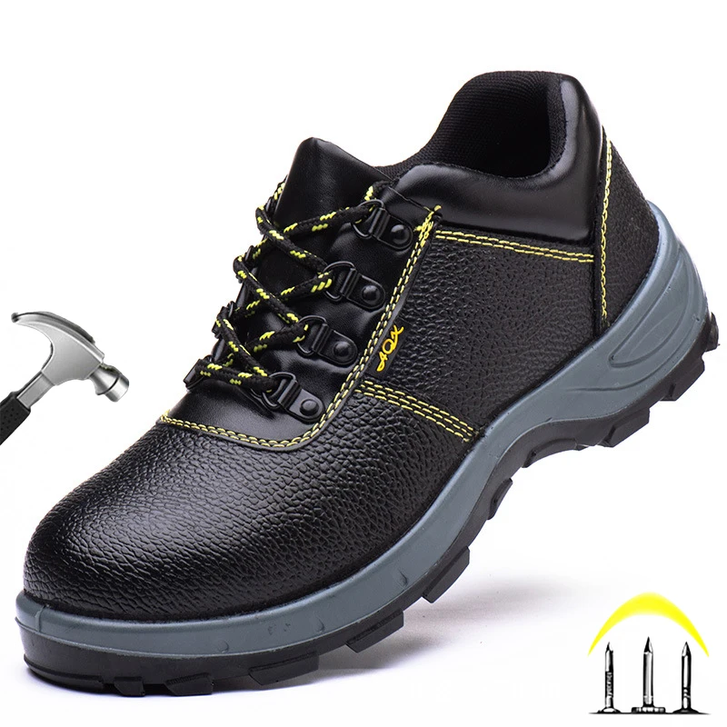 Botas-masculinas-de-seguran-a-de-couro-sapatilhas-de-a-o-prova-de ...