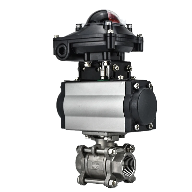 2-Three-Piece-High-Platform-Pneumatic-Ball-Valve-Stainless-Steel-304 ...