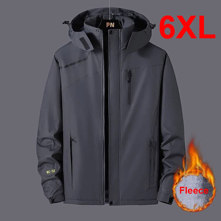 Mens Windbreaker Jacket Plus Size 6XL Waterproof Coat Spring Autumn ...