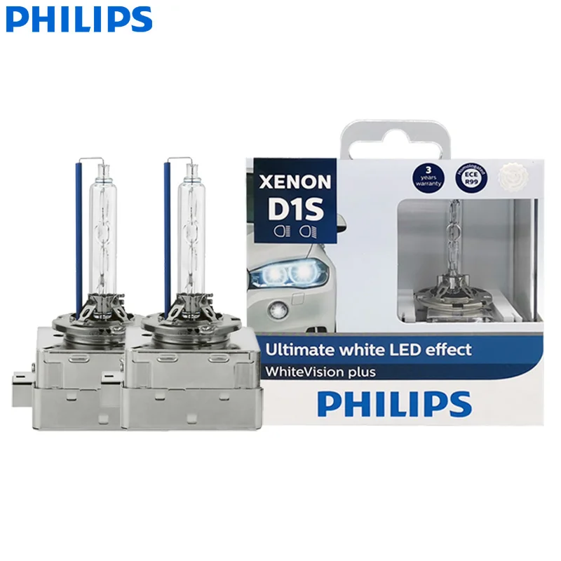 Philips-D1S-35W-5000K-WhiteVision-Plus-White-Color-LED-Effect-Xenon-HID ...