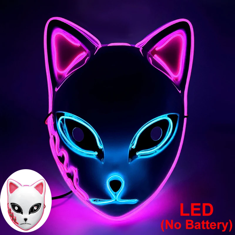 Demon-Slayer-LED-Mask-Fox-Mask-Hot-Anime-Tanji-Langqian-Rabbit-Real ...