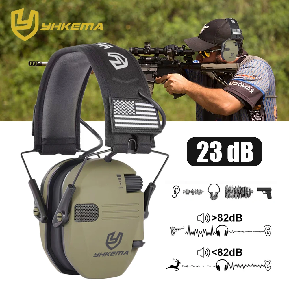 Outdoor Electronic Shooting Earmuffs-NRR 23dB Noise Reduction head ...