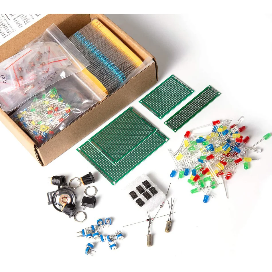 Mega Electronic Component Kit Assortment Capacitors Resistors LED ...