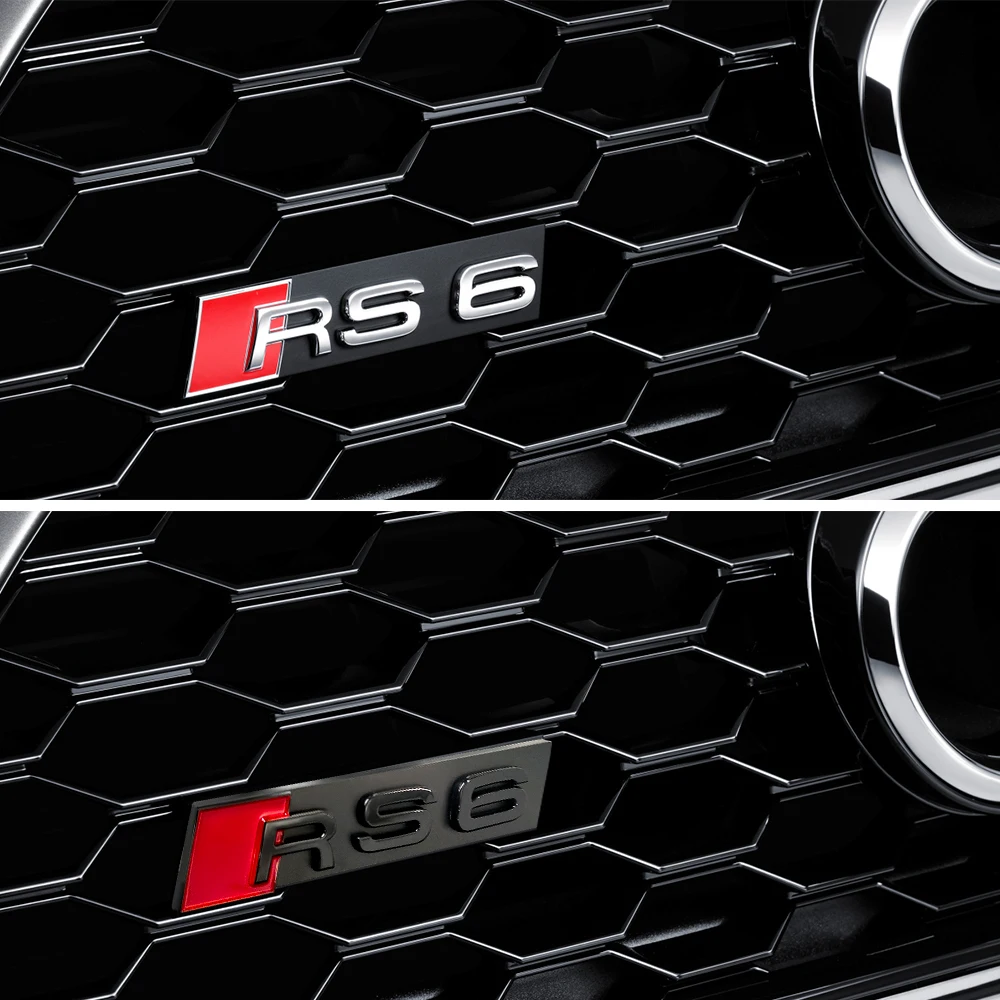 3D ABS For Audi RS3 RS4 RS5 RS6 RS7 RS8 Emblem Logo Car Front Grille ...