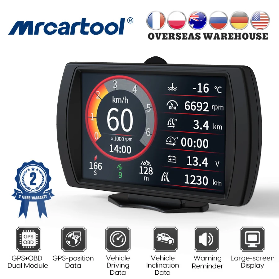 MRCARTOOL-M90-Automotive-OBD-II-GPS-Off-Road-Slope-Meter-Speedometer ...