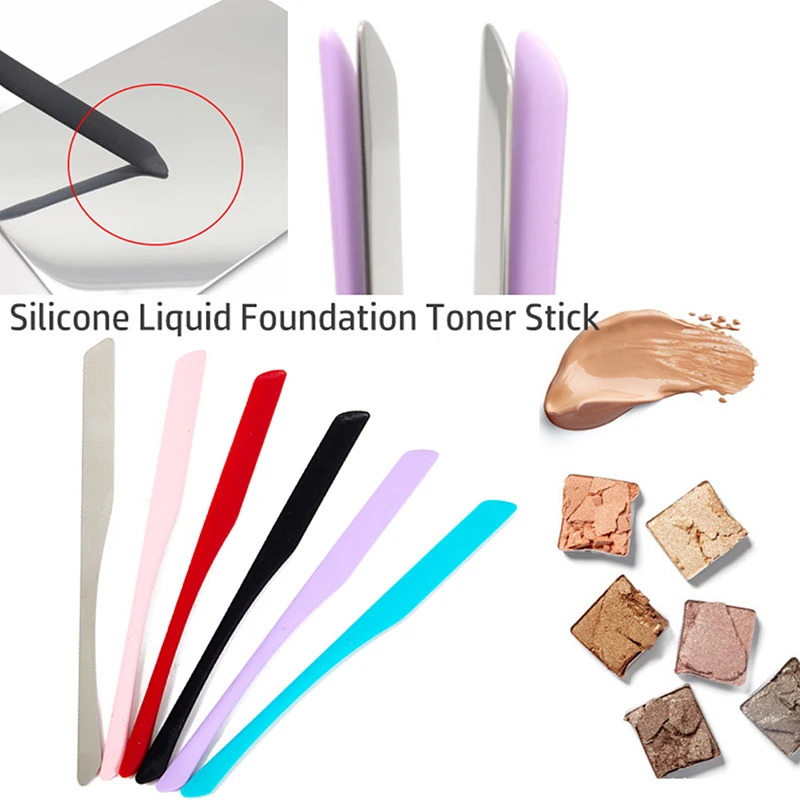 1-5Pcs-Silicone-Makeup-Toner-Spatula-Mixing-Stick-Foundation-Cream ...