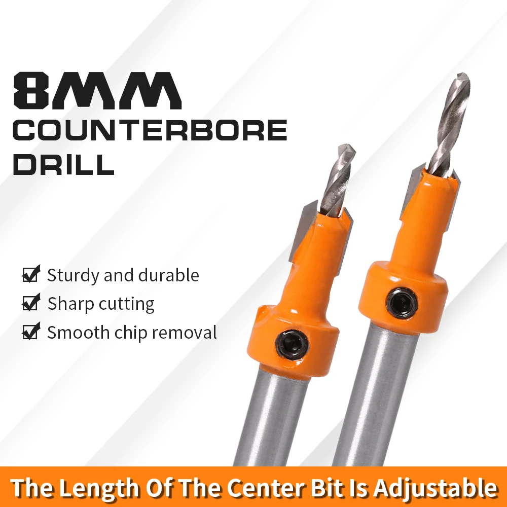 8-10mm-Shank-HSS-Countersink-Drill-Woodworking-Countersink-Router-Bit ...