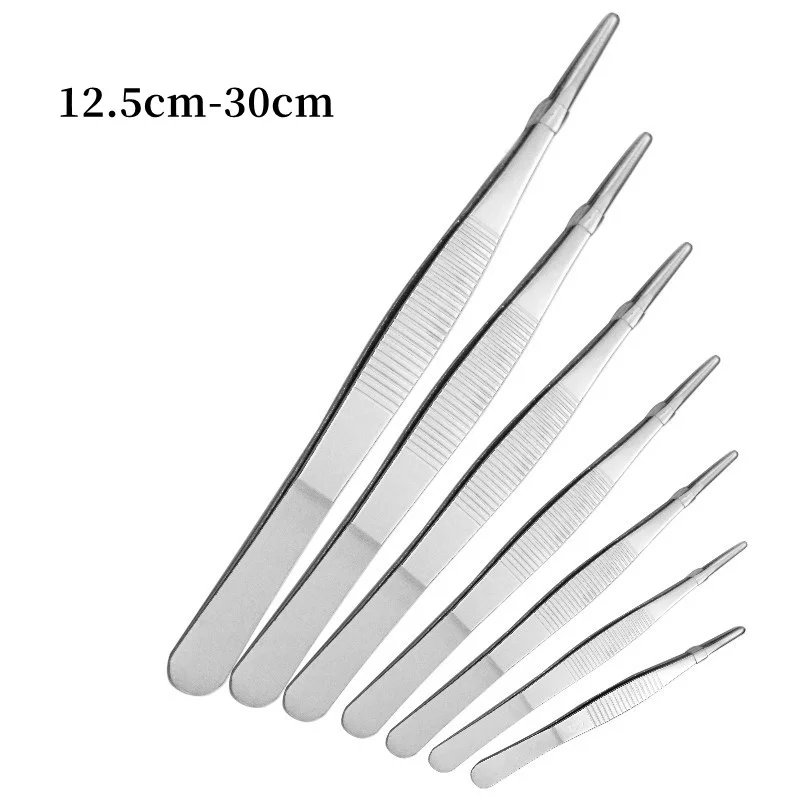 Stainless Steel 430 Anti-iodine Medical Tweezers Long Straight Forceps ...
