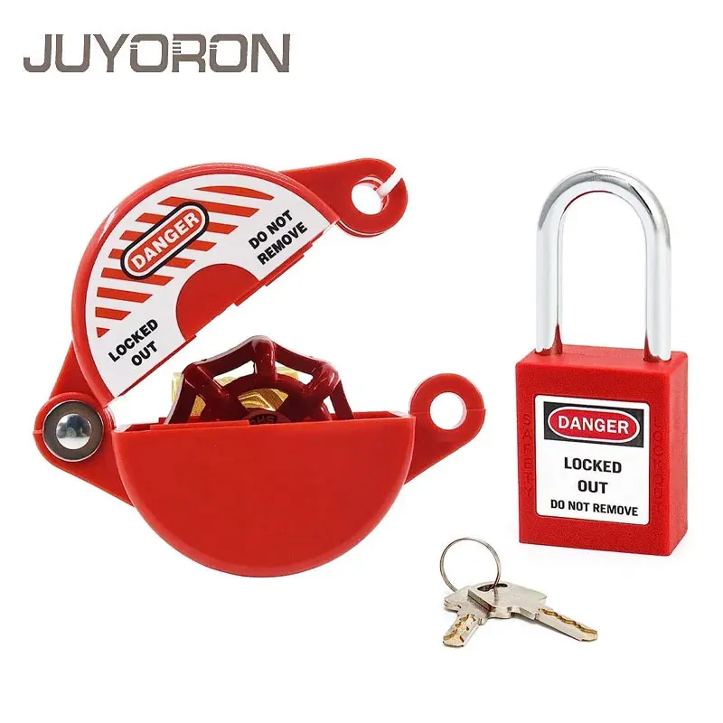 1Set-Gate-Valve-Lockout-and-Safety-Padlock-Plastic-Red-Secure-Hose-Bib ...