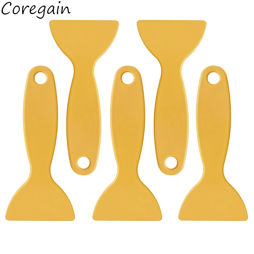 5Pcs Yellow Plastic Thick Scrapers Car Vinyl Wrap Squeegee Mobile Phone ...