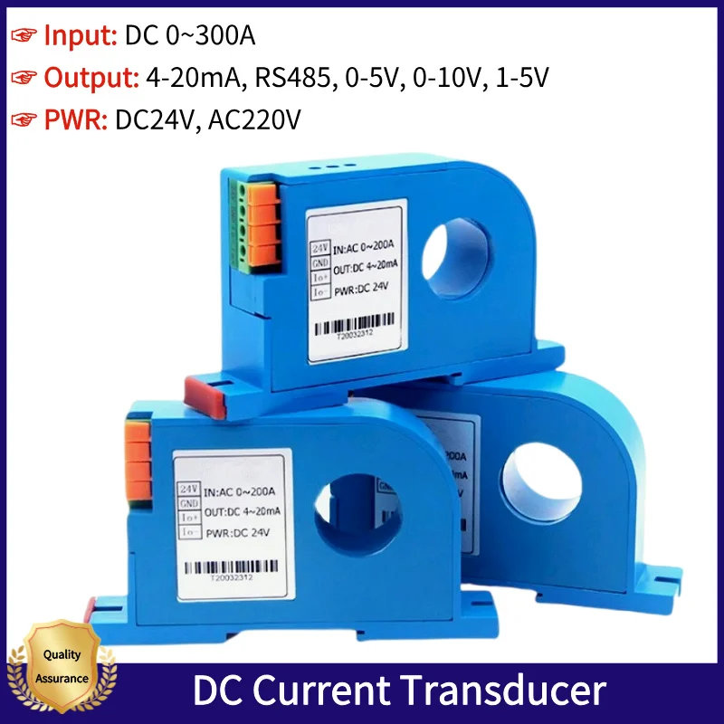 4-20mA-0-10V-1-5V-RS485-Hall-DC-Current-Transmitter-0-1000A-DC-Hall ...