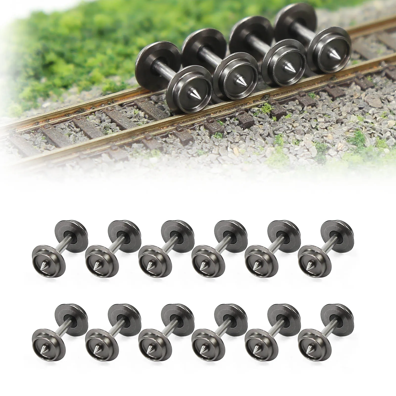 Evemodel-N-Scale-Metal-Wheel-Sets-12pcs-DC-Wheels-Metal-Axle-For-Micro ...