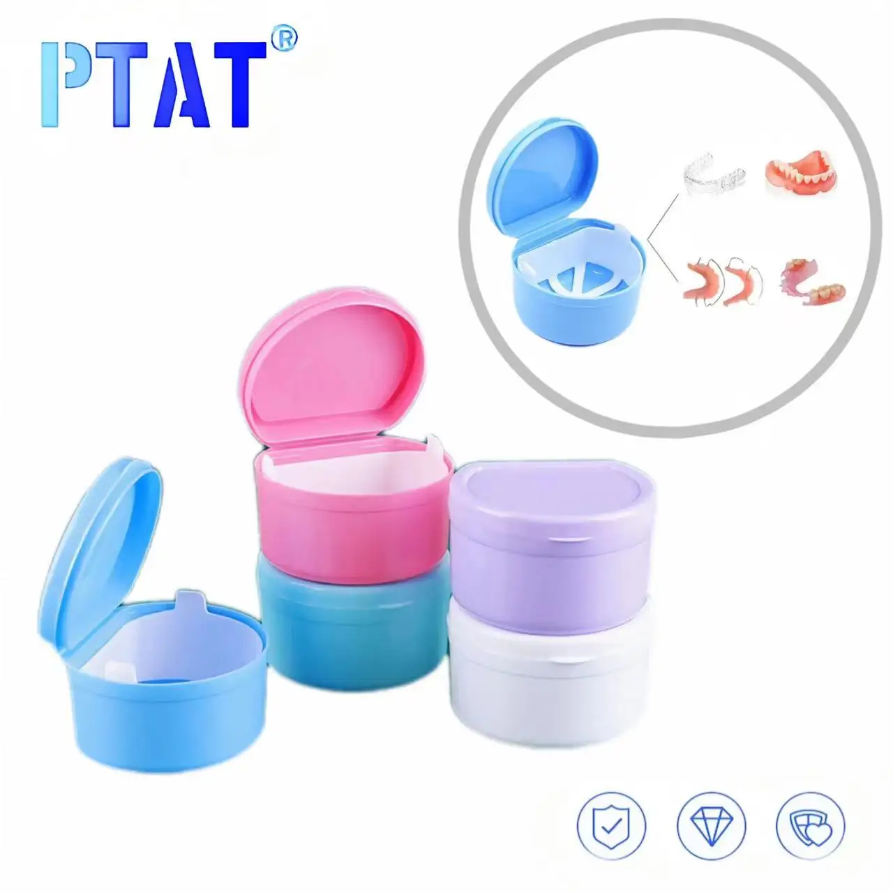 Dental Tooth Denture Box With Net Case Container For Dentures Braces ...