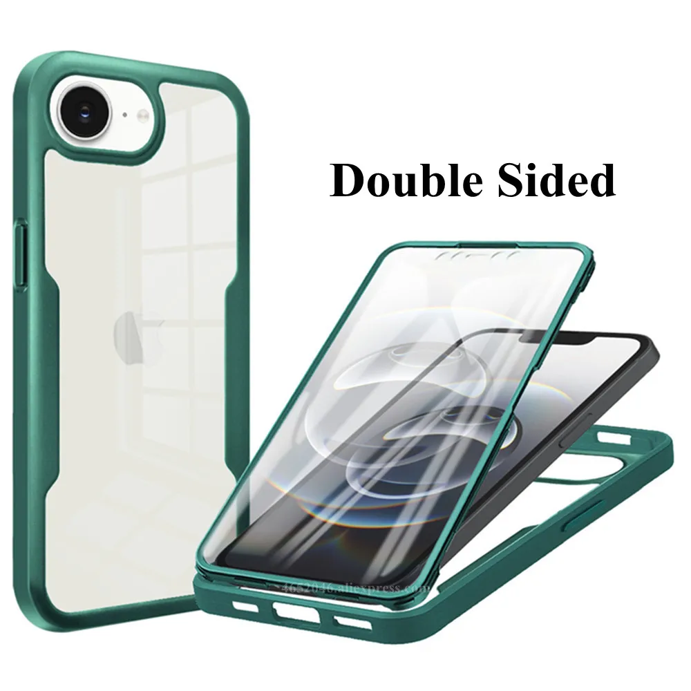 Shockproof 360 Clear Phone Case for iPhone 17 16 16e 15 14 13 12 11 Pro ...