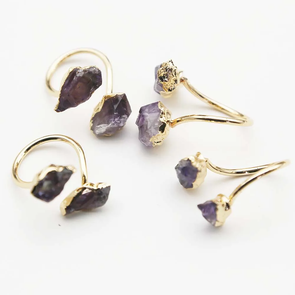 Natural-Raw-Ore-Amethyst-Open-Ring-Women-s-Original-Crystal-Finger ...