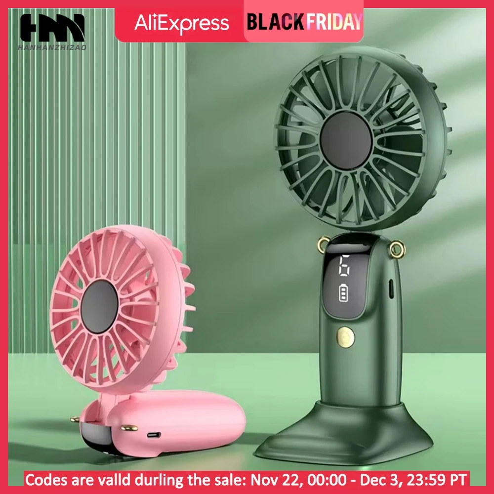 Portable-Outdoor-Travel-Mini-Fan-with-LED-Display-1200mAh-Battery ...
