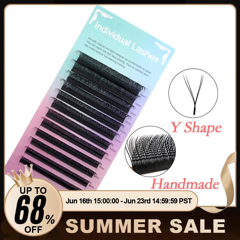 HOLLYLASH-YY-Shape-Lashes-C-D-CC-DD-Curl-Eyelash-Hand-Made-Soft-Natural ...