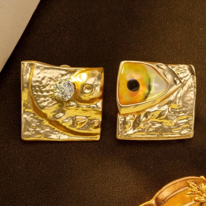 KEQIU Medieval Irregular Facial Features Eye Studs Summer Paraphernalia ...