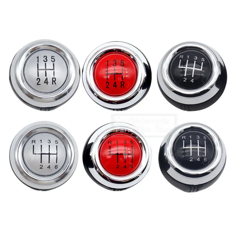 5 Speed/6 Speed Gear Shift Knob PU Leather MT Lever Shifter Knob Handle ...