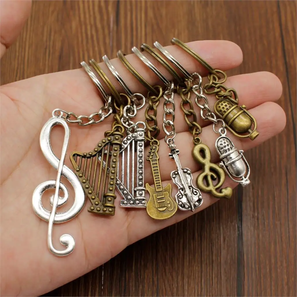 Guitar Keychain Accessory Keys Musical Instrument Funny Car Keychain ...