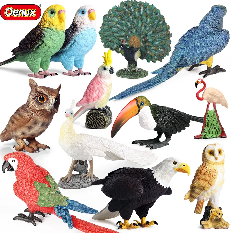 Oenux-Bird-Animal-Forest-Owl-Peacock-Parrot-Flamingos-Action-Figure-PVC ...