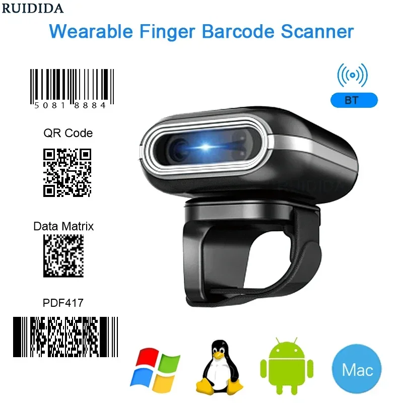 QR-Code-1D-2D-Ring-Scanner-Wearable-Scanner-Finger-Barcode-Reader ...