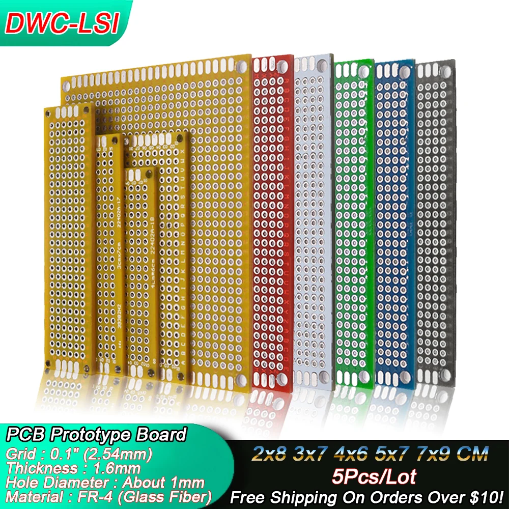 5Pcs-Lot-6-Color-2x8-3x7-4x6-5x7-7x9CM-Double-Side-Prototype-DIY ...