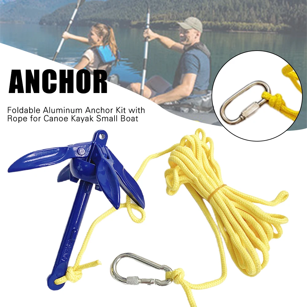 Folding Anchor Fishing Accessories for Kayak Canoe Boat Marine Sailboat ...