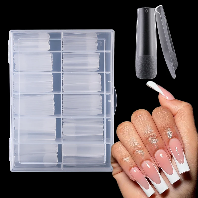 240-teile-schachtel-xxl-quadratische-falsche-Nagels-pitzen-volle ...