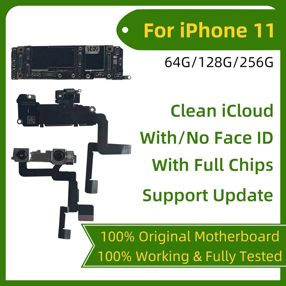 Free Shipping For Iphone 11 Motherboard With Face Id 64gb 128gb 256gb ...