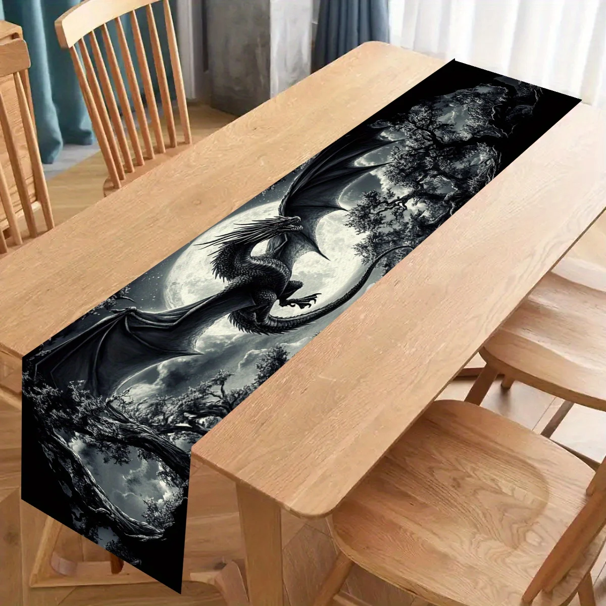 Dark Dragon Table Runner Gothic Fantasy Dining Decor Table Decoration ...