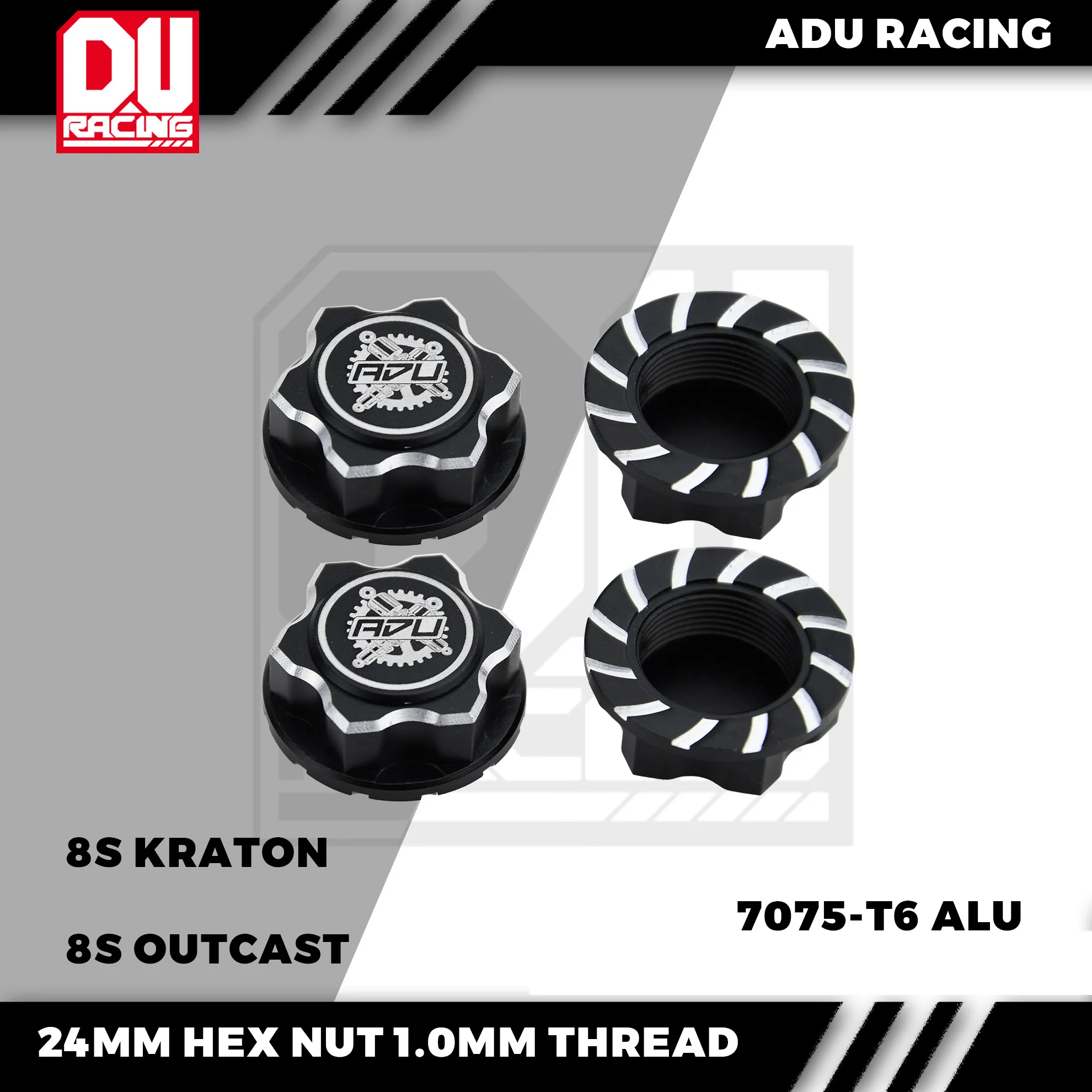 ADU Racing 7075 1.0 24mm Aluminum Hex Wheel Nuts Dustproof Anti-Skid ...