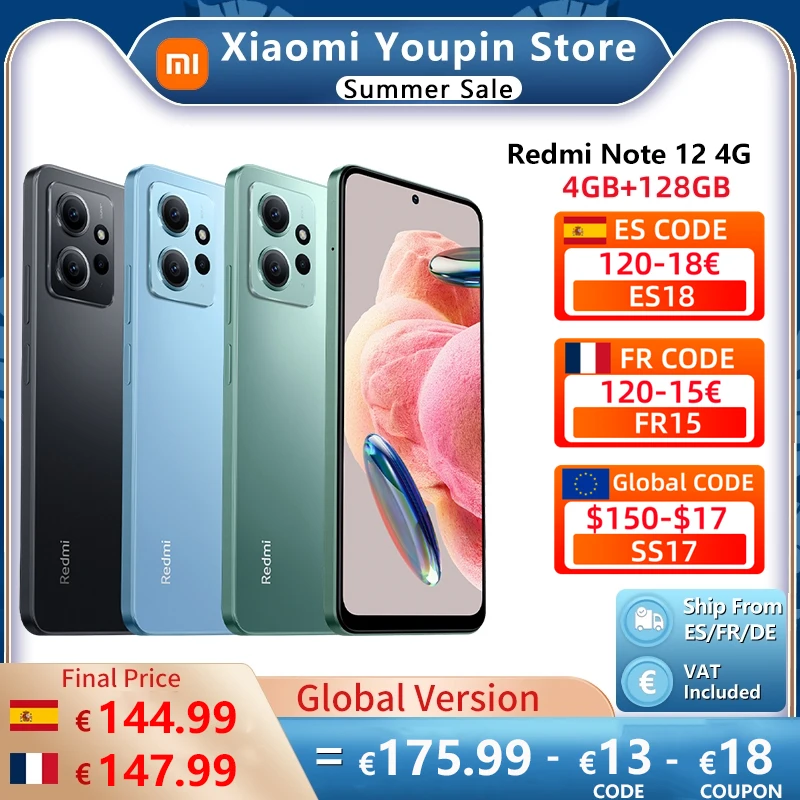 Xiaomi Redmi Note 12 4g Global Version Smartphone Nfc Snapdragon 680 ...