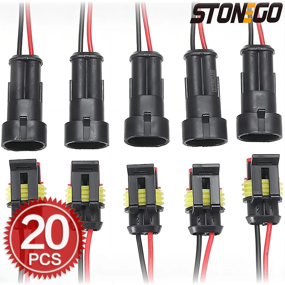 STONEGO-5-10-Pairs-Waterproof-2-Pin-Electrical-Connectors-with-Wire-for ...
