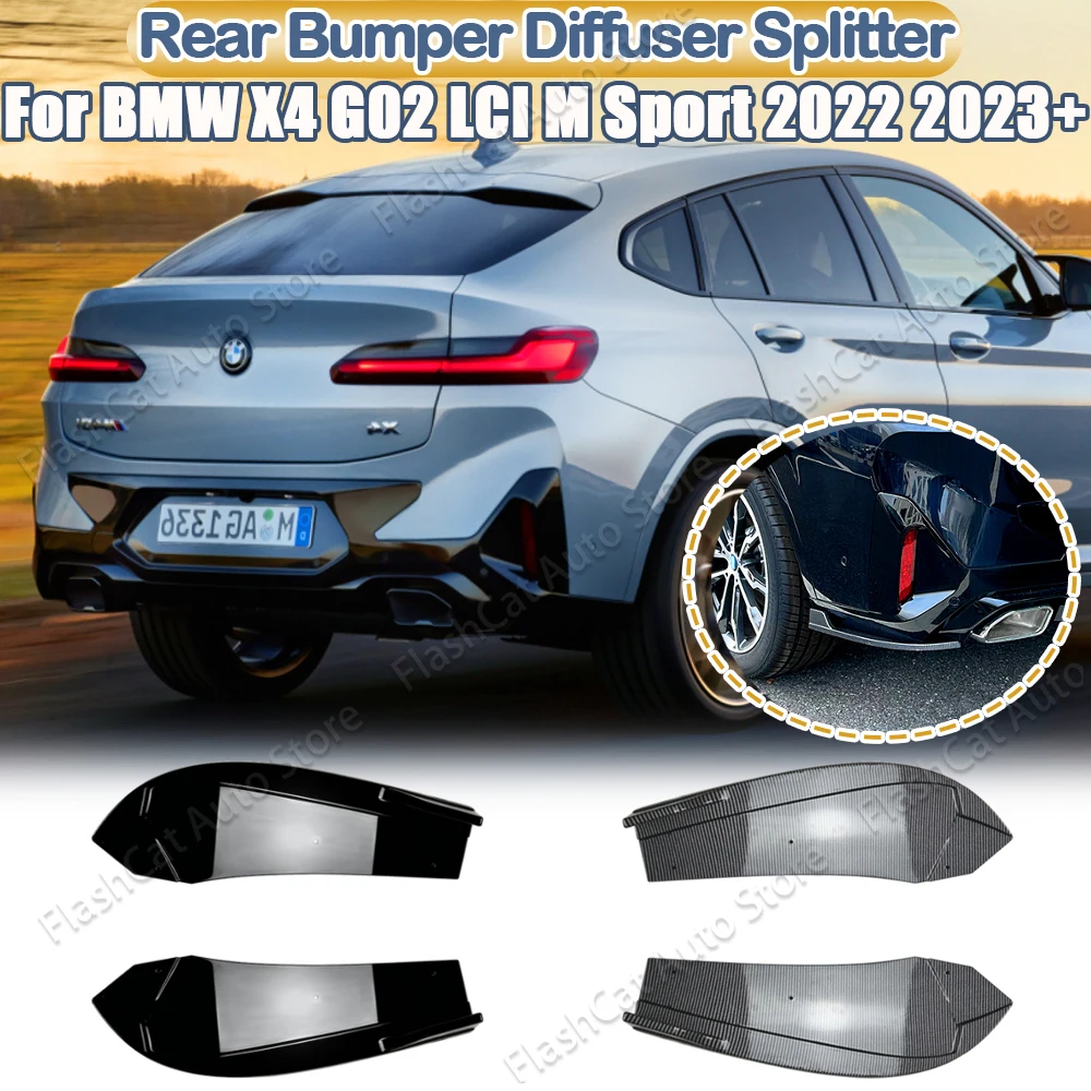 For-BMW-X4-G02-LCI-M-Sport-2018-2023-Rear-Bumper-Strip-Lip-Spoiler ...