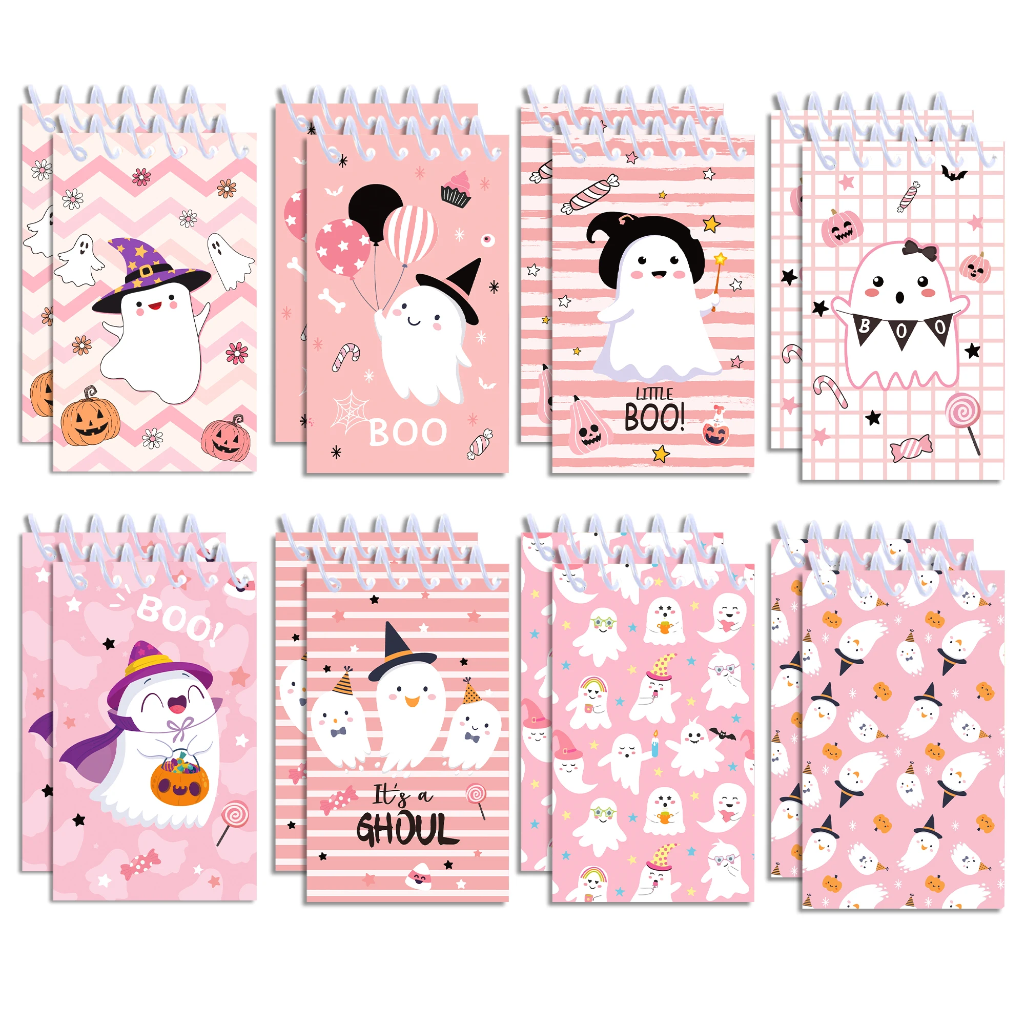 8/16/24/32pcs Halloween Spiral Pocket Notebook Portable Mini Memo Pad ...