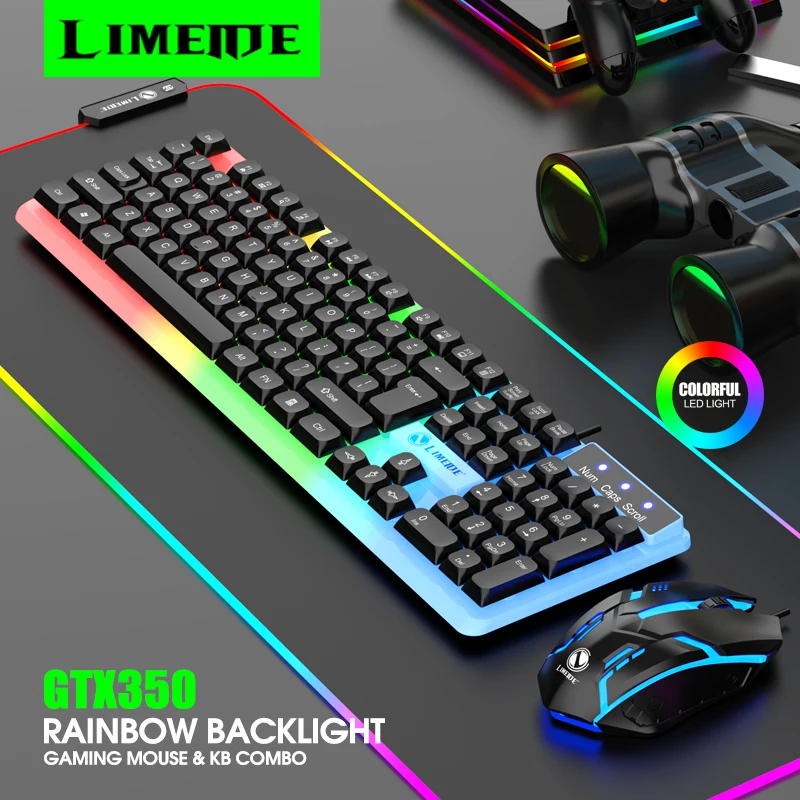 LIMEIDE-teclado-de-membrana-serie-GTX350-con-cable-104-teclas-muchos-tipos-de-iluminaci-n ...