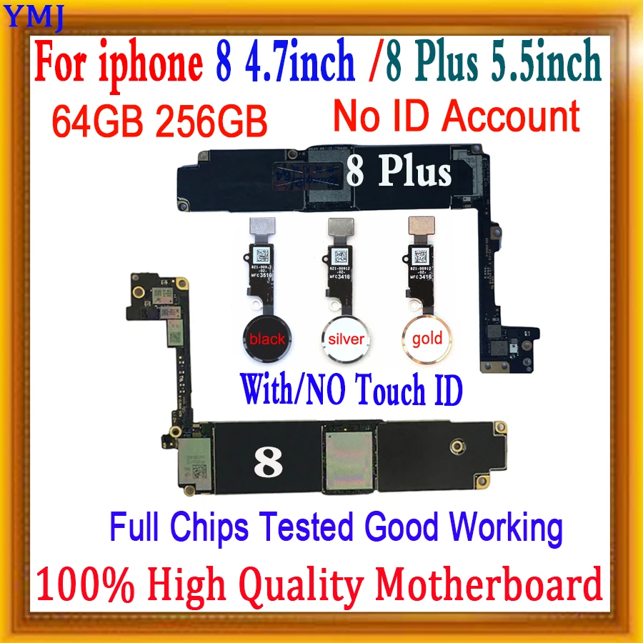 Motherboard-for-iPhone-8-and-8-Plus-Logic-Board-No-ID-Account-Mainboard ...