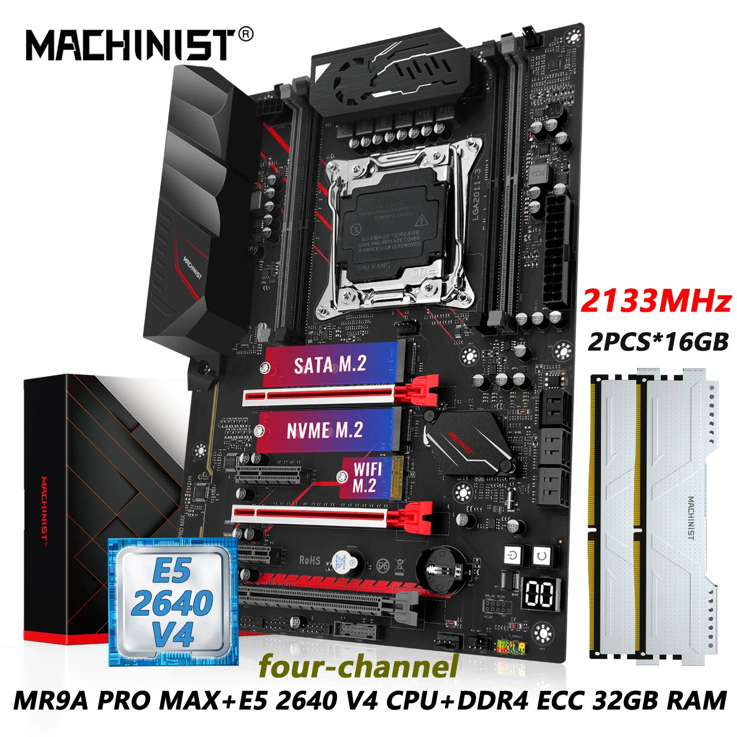 MACHINIST-X99 Motherboard Set, Kit LGA 2011-3, Xeon E5 2640 V4 ...